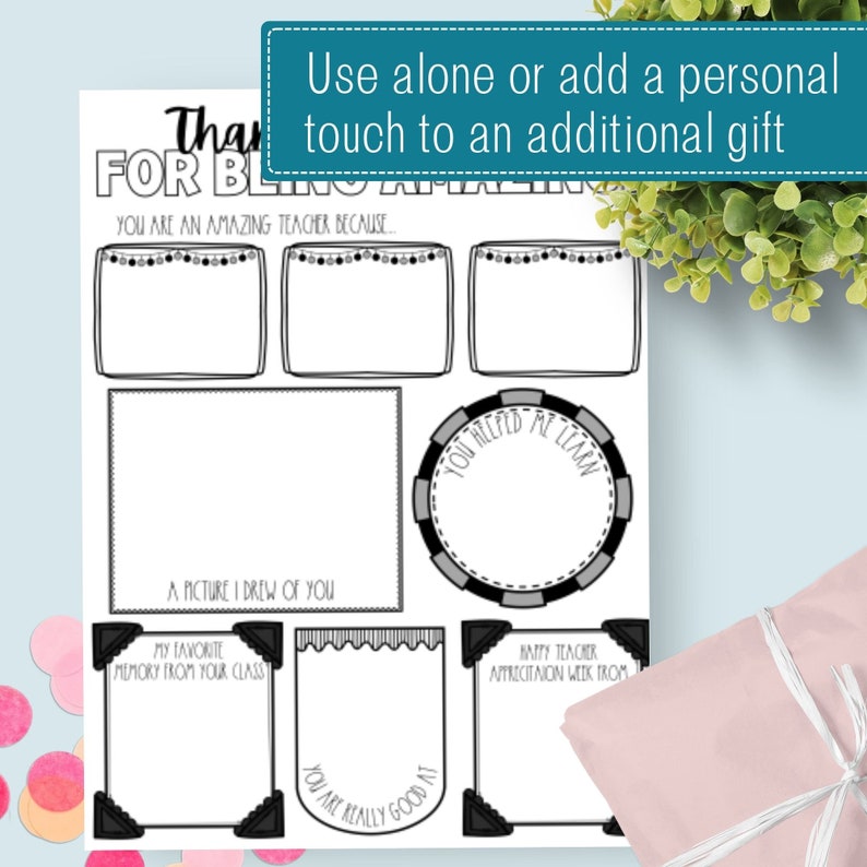 Teacher Appreciation Week Gift Printable Thank You Letter INSTANT ...