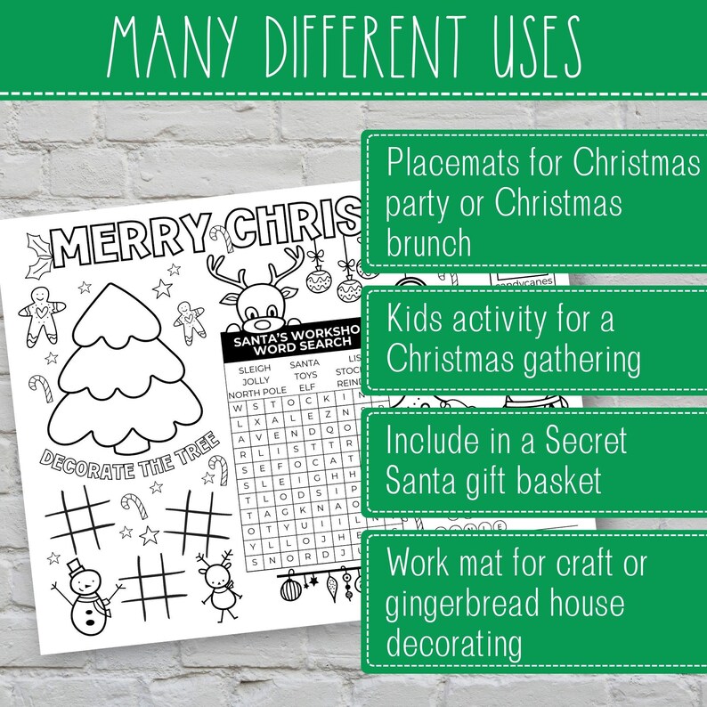 Christmas Coloring Placemat | Holiday Printable Activity Page ...