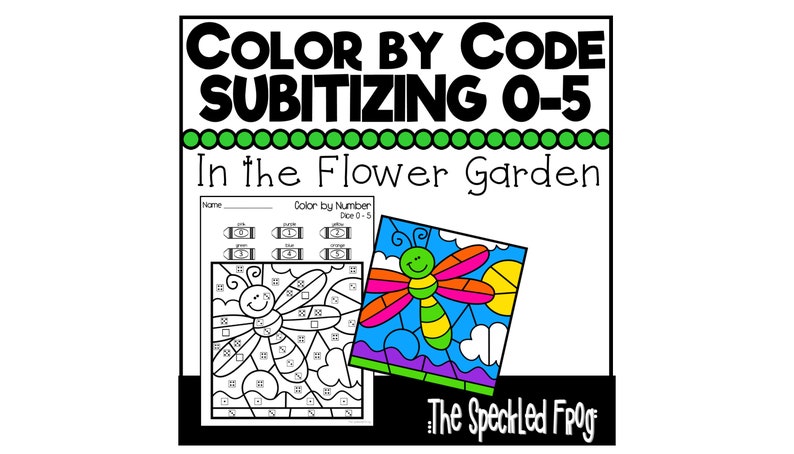 Kindergarten Worksheets Color by Number INSTANT DOWNLOAD, Subitizing ...