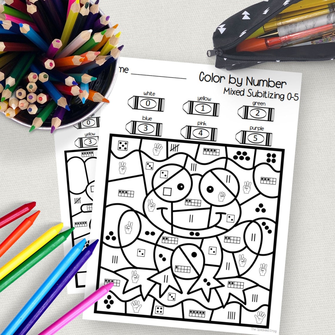 Printable Kindergarten Math Worksheets, INSTANT DOWNLOAD, Color by ...