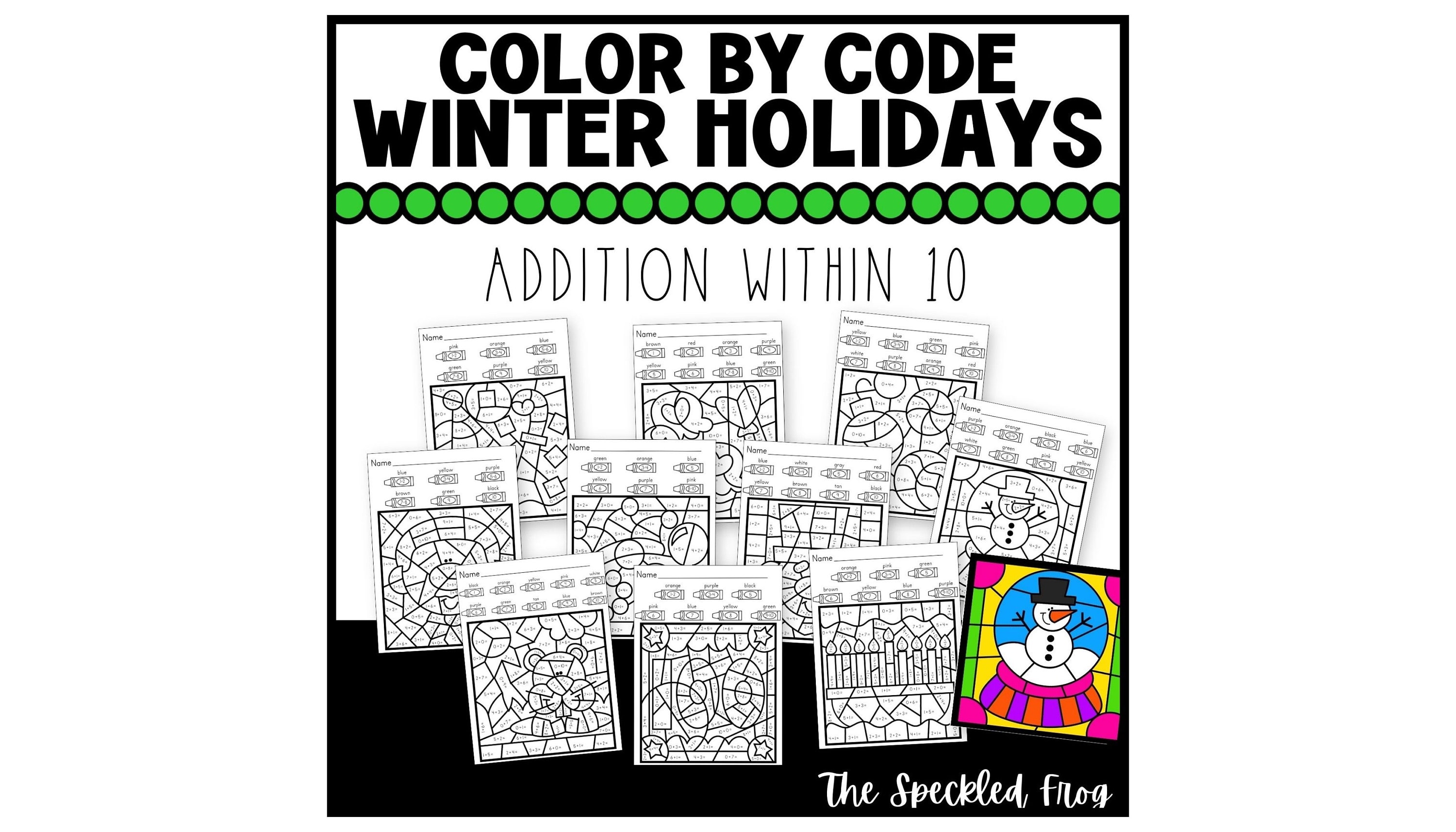 Printable Winter Holiday Color by Number Bundle INSTANT DOWNLOAD ...