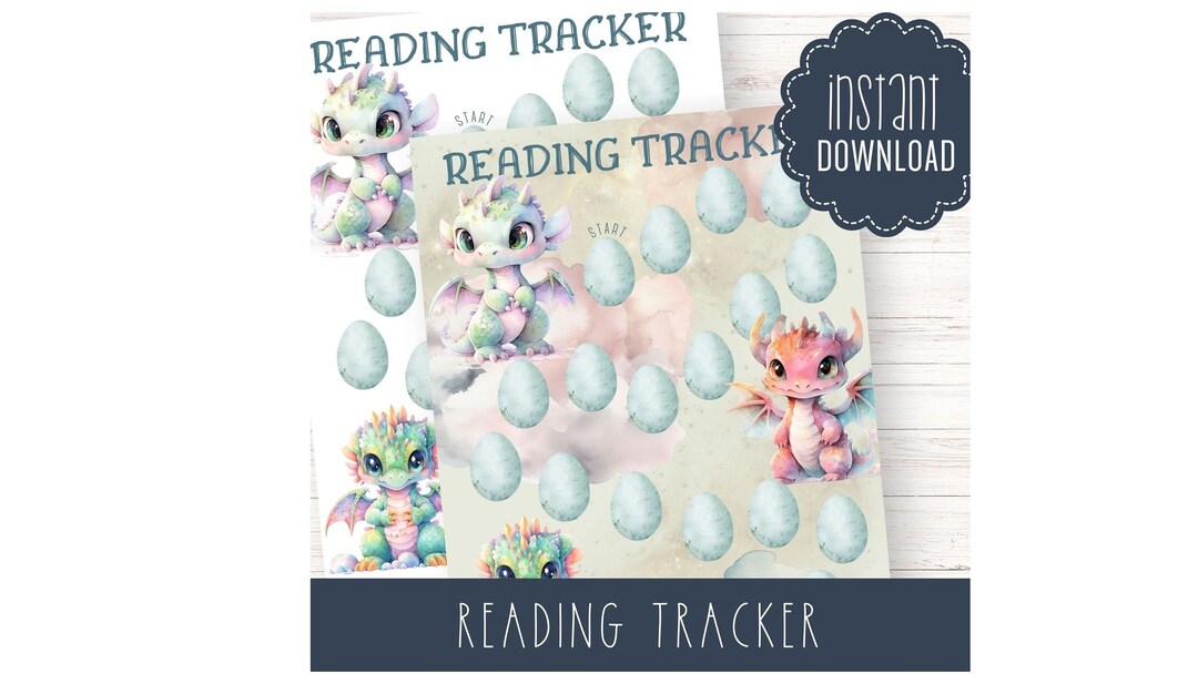 Reading Tracker for Kids Dragons Theme * INSTANT DOWNLOAD * Printable ...