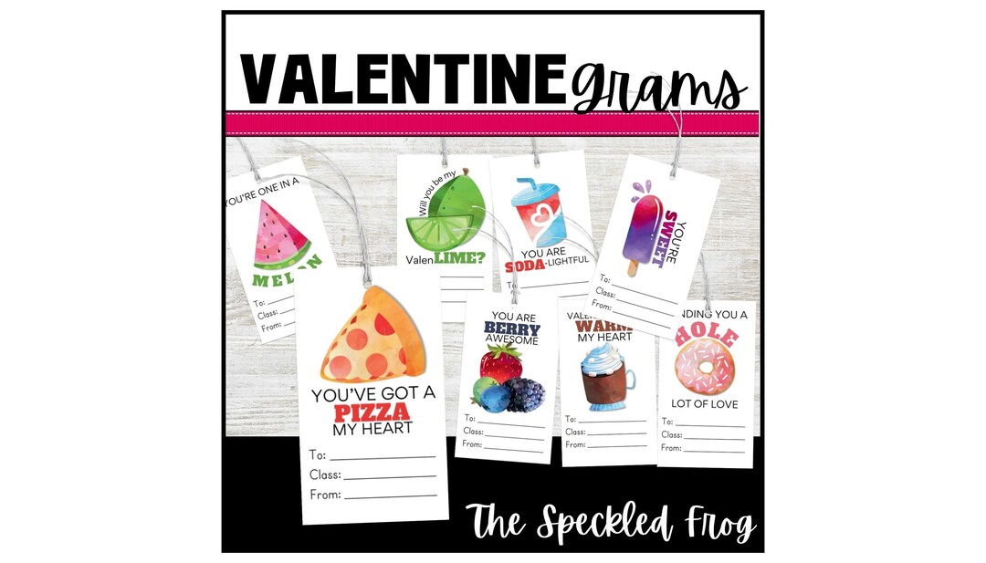 Valentine Grams PTA INSTANT DOWNLOAD Pto Fundraiser Food Tags for Candy ...
