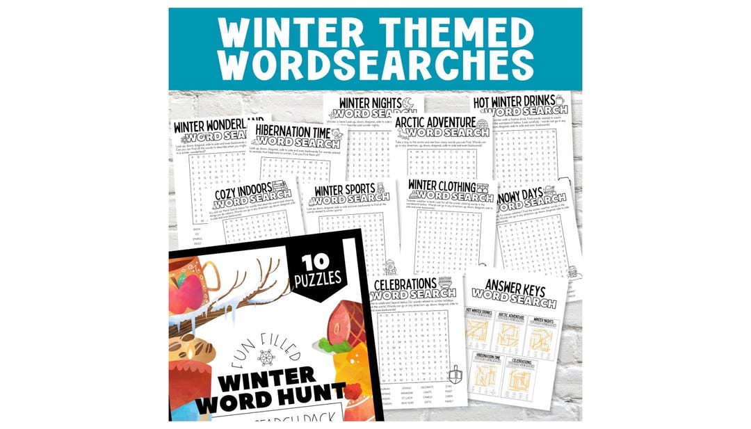 Winter Wordsearch Activities | Snow Day Game Pack | Fun Printable ...