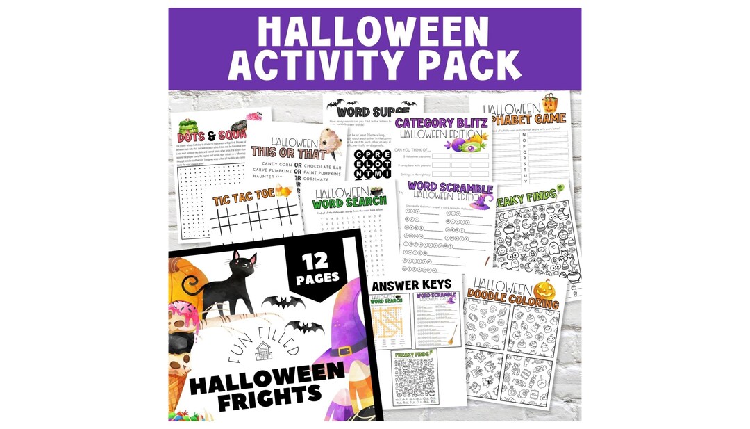 Halloween Activity Pack | October Coloring & Puzzles | Autumn Busy ...