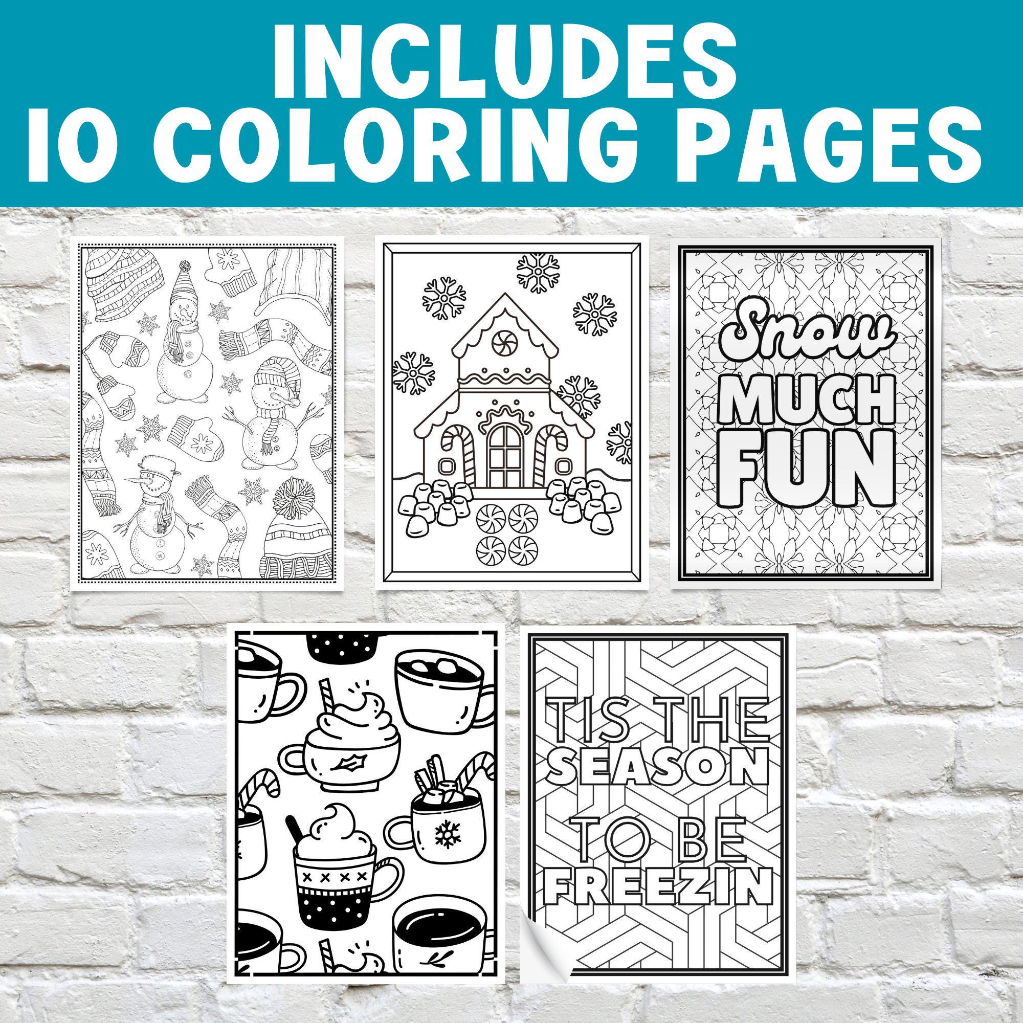 Cozy Winter Coloring Pages for Kids | Snow Day Activity Colouring Book ...