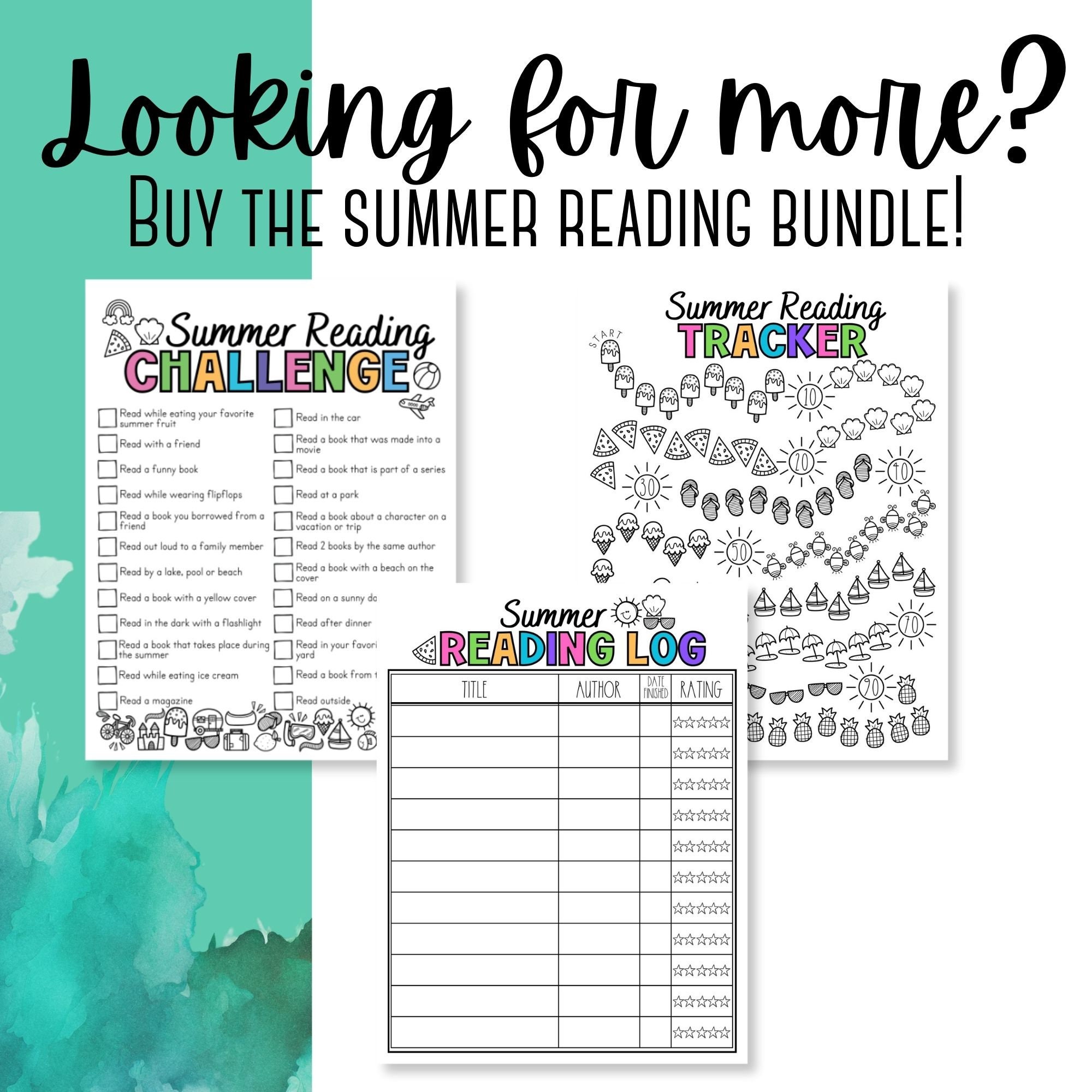 Summer Reading Trackers for Kids | INSTANT DOWNLOAD | Printable ...