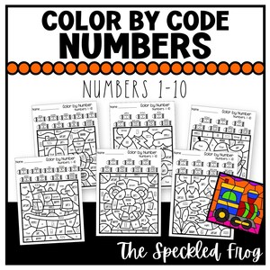 Printable Kindergarten Math Worksheets, INSTANT DOWNLOAD, Color by ...