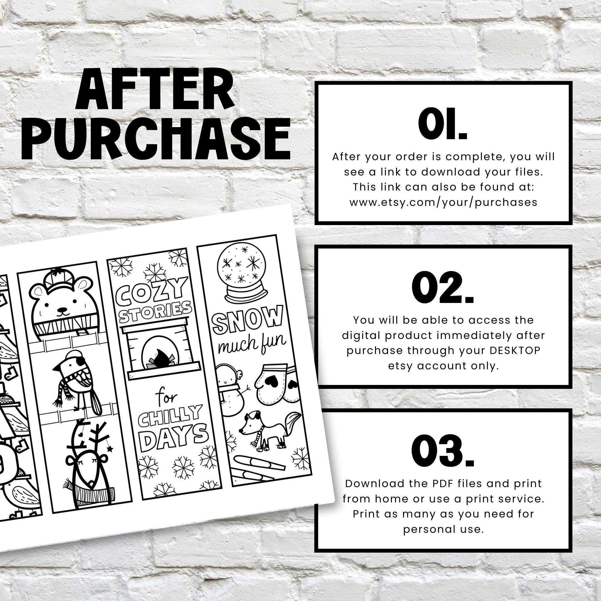 Winter Coloring Bookmarks for Kids | Printable Color Your Own Book ...