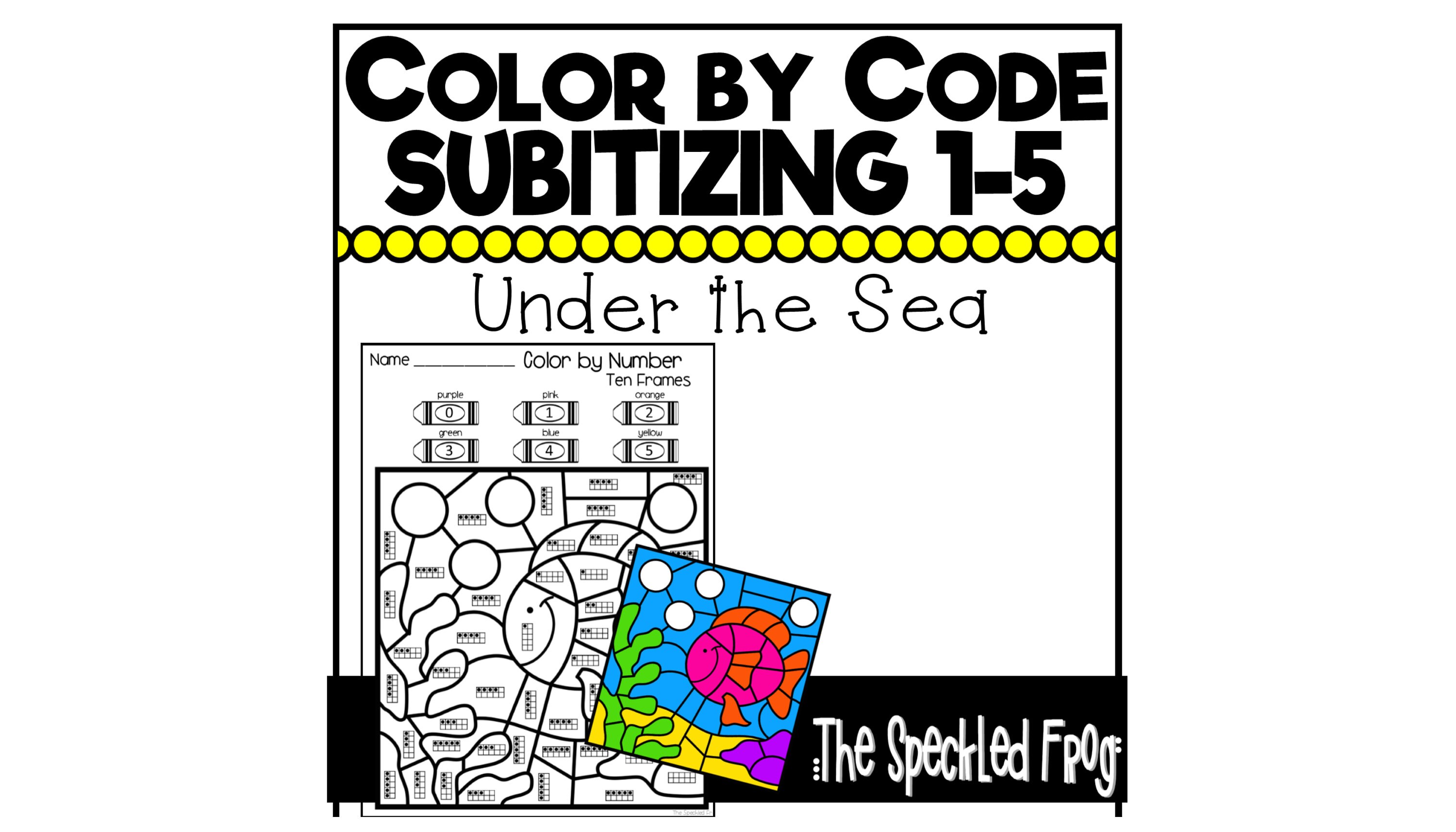 Kindergarten Worksheets Color by Number INSTANT DOWNLOAD, Subitizing ...