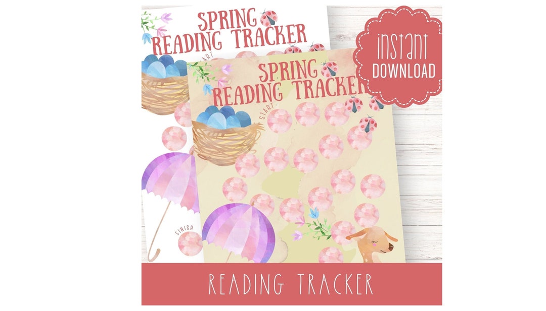 Reading Tracker for Kids Spring Theme * INSTANT DOWNLOAD * Printable ...