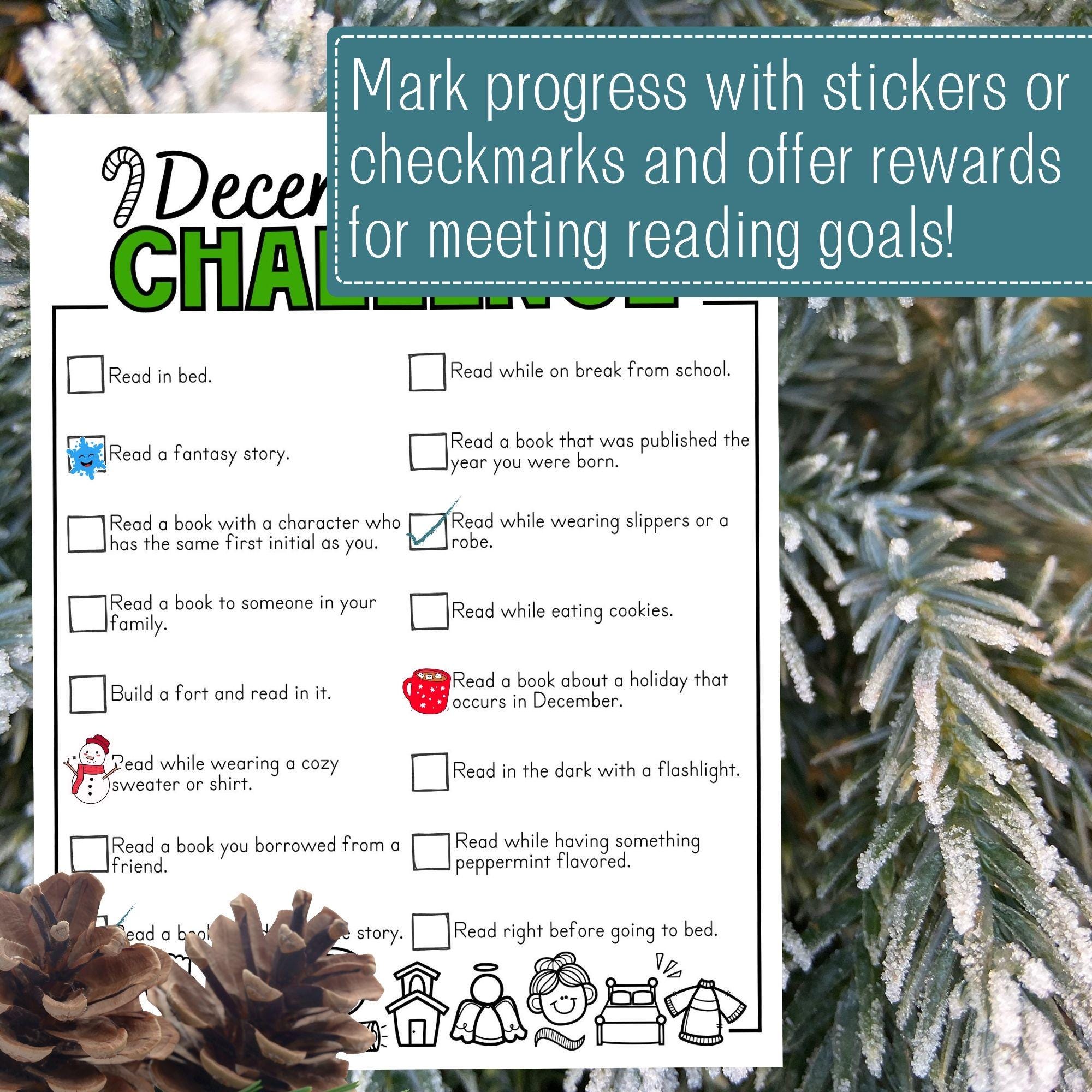Winter Months Reading Challenge Log for Kids | INSTANT DOWNLOAD ...