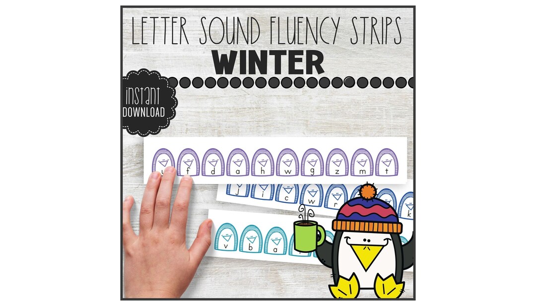 Winter Kindergarten Letter Sound Activity, Printable Penguin Fluency ...