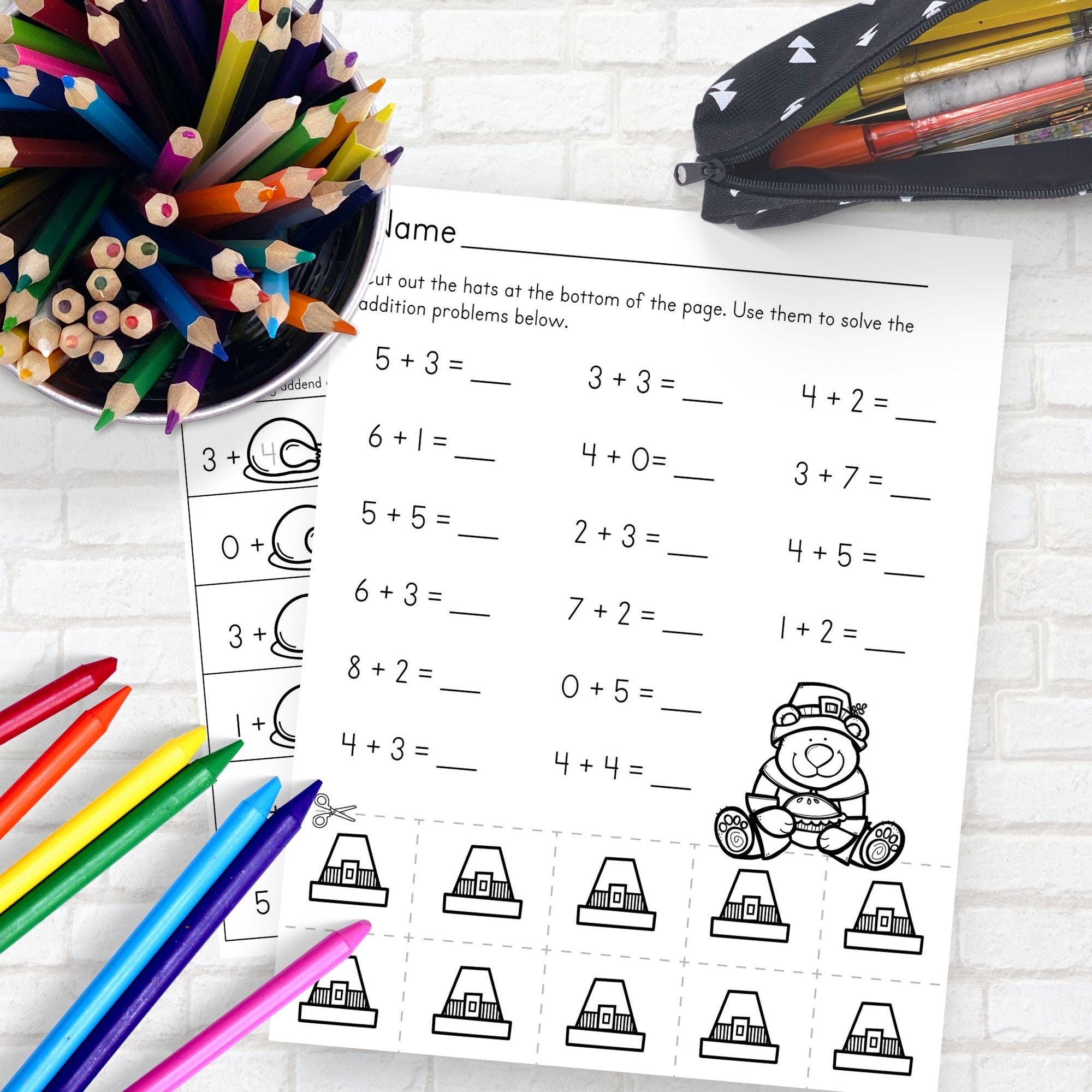 Printable Thanksgiving Math Activities, INSTANT DOWNLOAD, Kindergarten ...