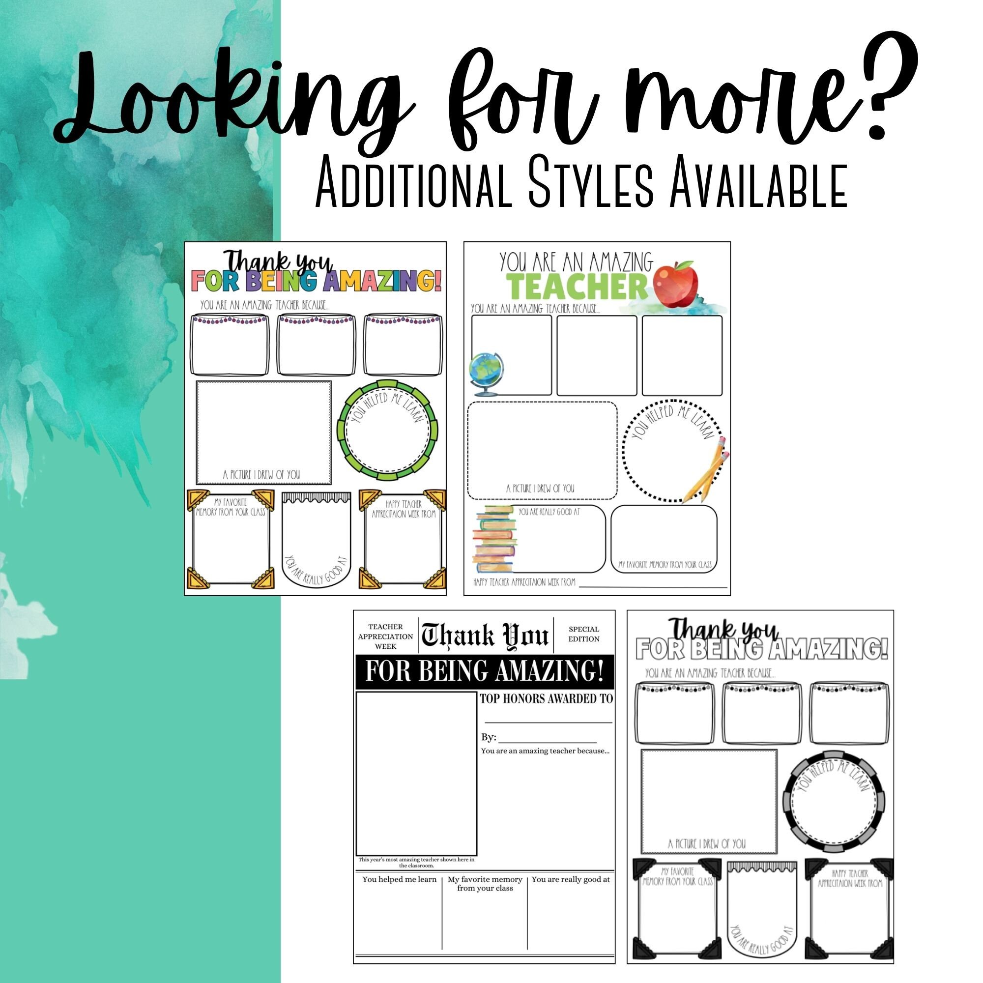 Teacher Appreciation Week Gift Printable Thank You Letter INSTANT ...