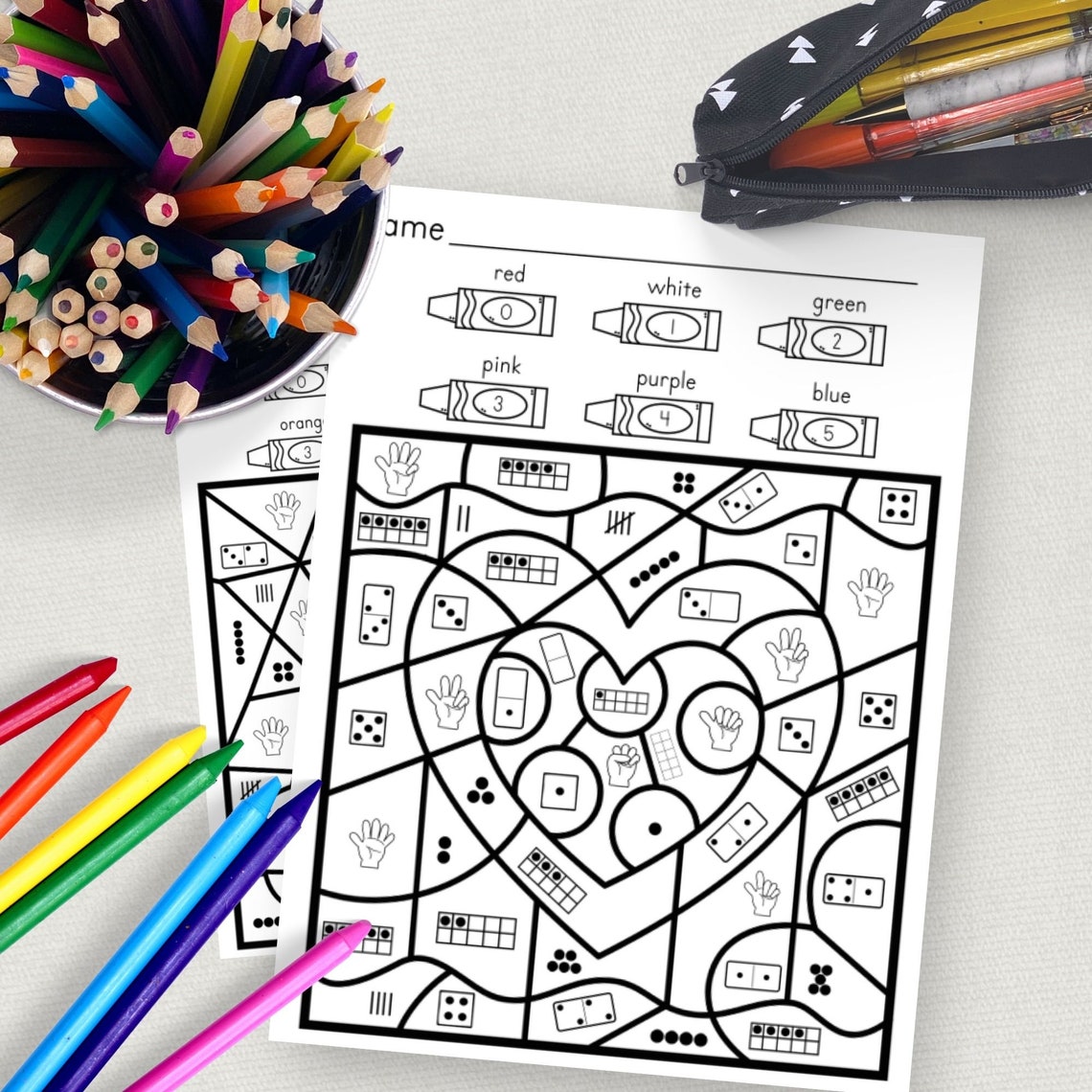 Printable Winter Holiday Color by Number 0-5 INSTANT DOWNLOAD ...