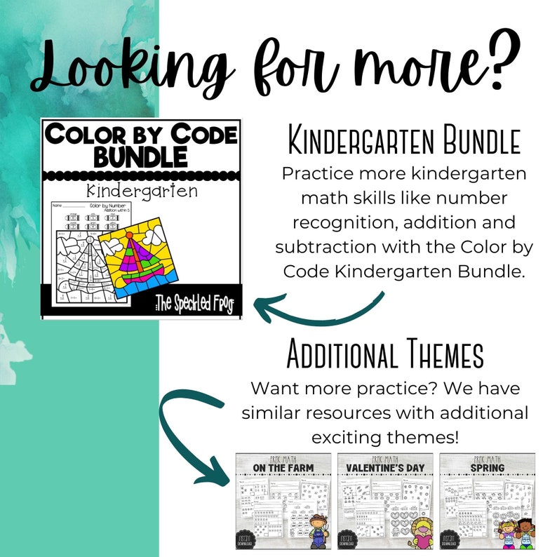 Preschool Printable Math Worksheets INSTANT DOWNLOAD School Theme ...