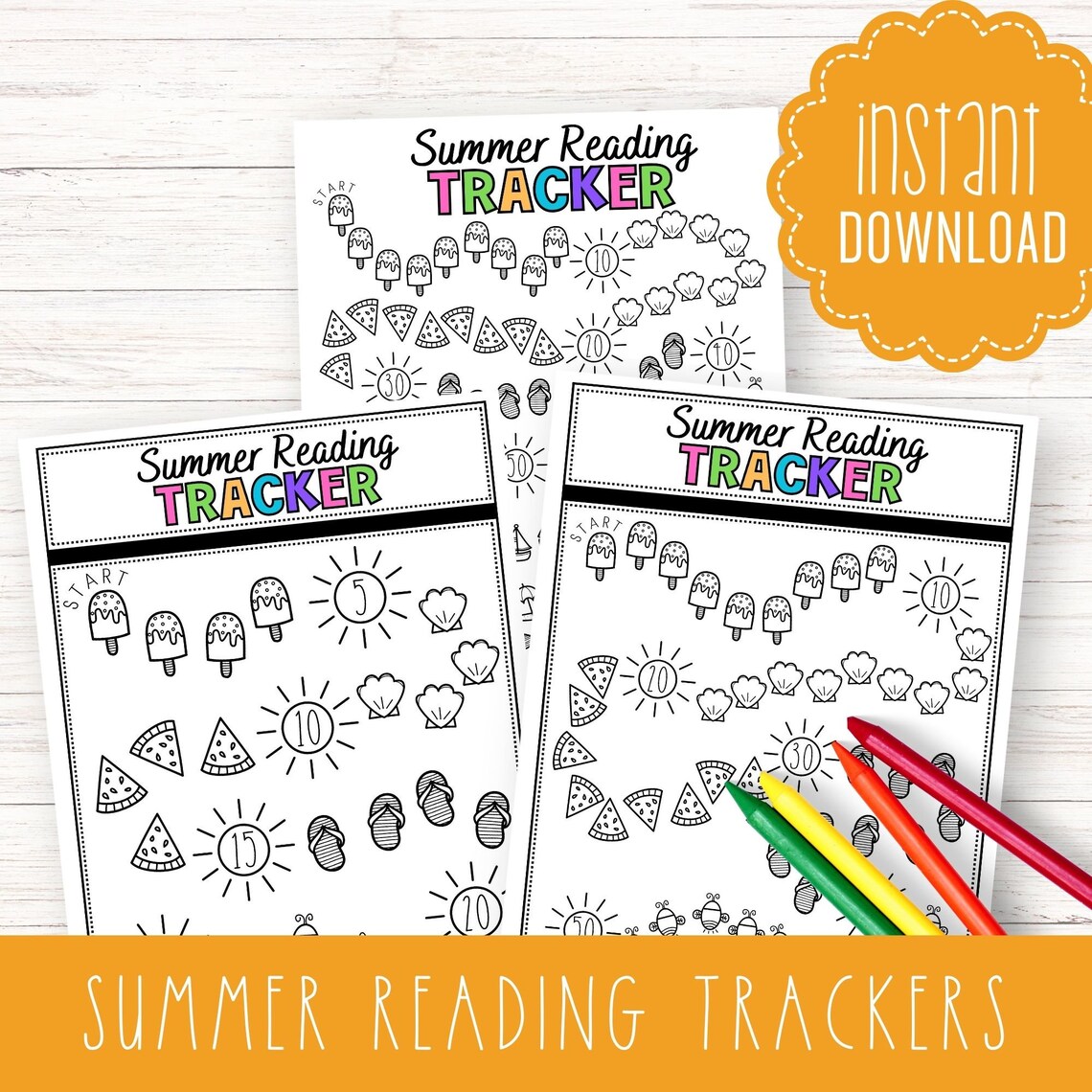 Summer Reading Bundle for Kids | INSTANT DOWNLOAD | Printable Coloring ...