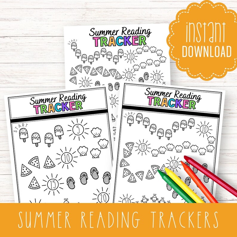 Summer Reading Bundle for Kids INSTANT DOWNLOAD Printable Coloring Page ...
