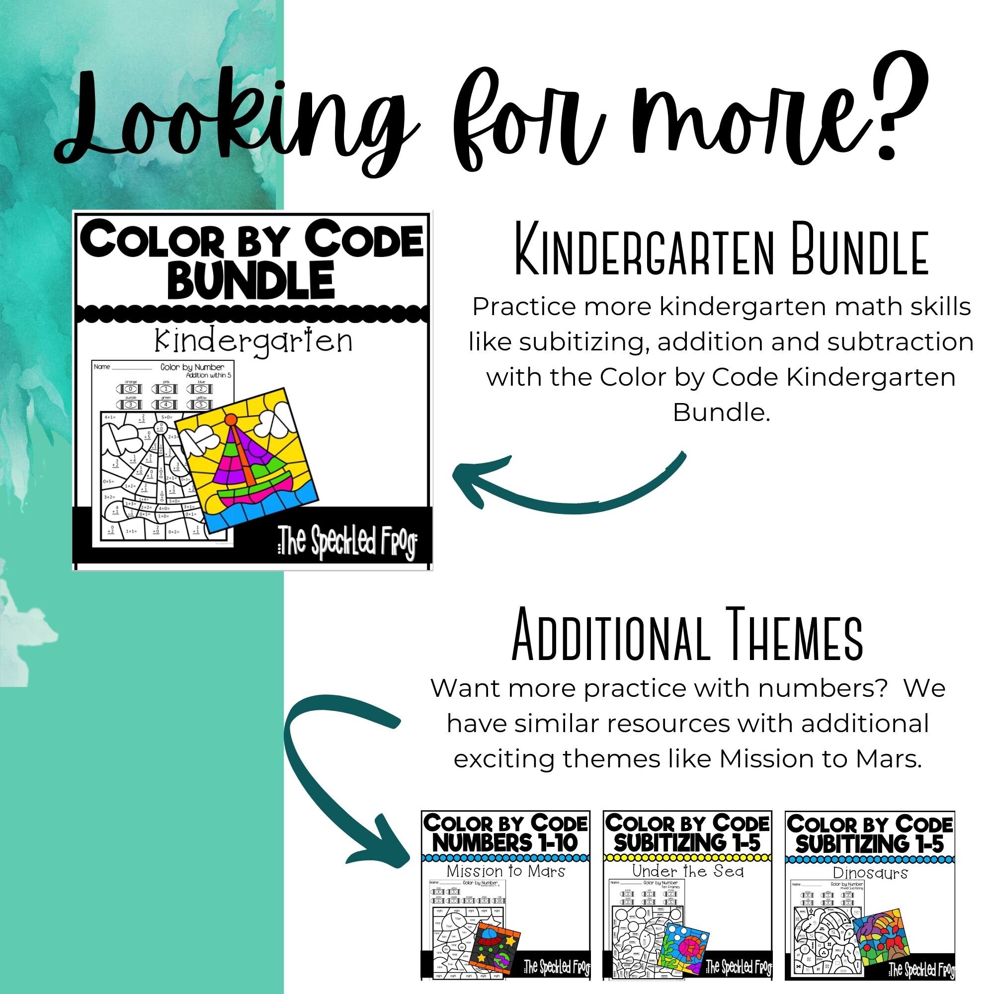 Printable Kindergarten Math Worksheets, INSTANT DOWNLOAD, Color by ...