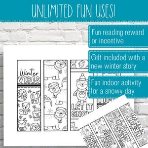 Winter Mindful Coloring Book Marks | Printable Color Your Own Book ...