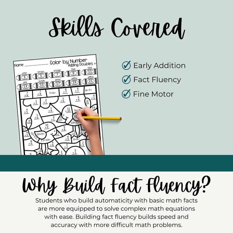 Printable Kindergarten First Grade Math Worksheets Color by Number ...