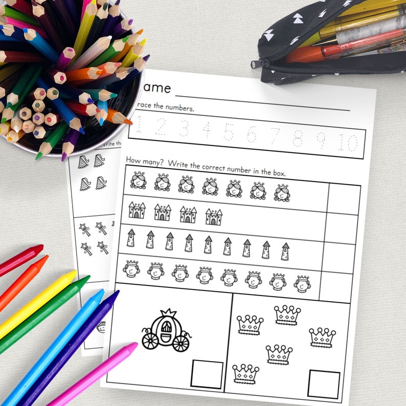 Preschool Printable Math Worksheets INSTANT DOWNLOAD Fairy Tales ...