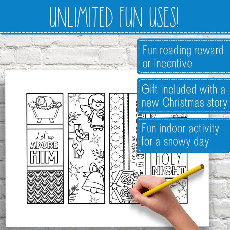 Christian Coloring Bookmarks | Printable Nativity Color Your Own Book ...