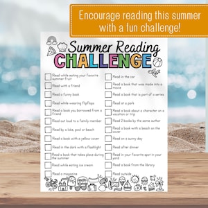Summer Reading Challenge Log for Kids | INSTANT DOWNLOAD | Printable ...