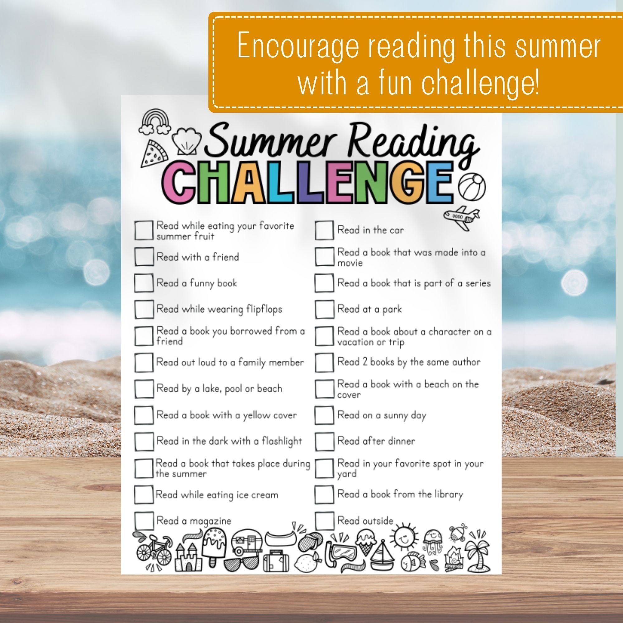 Summer Reading Challenge Log for Kids | INSTANT DOWNLOAD | Printable ...