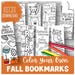 Fall Coloring Bookmarks for Kids | Printable Color Your Own Book ...