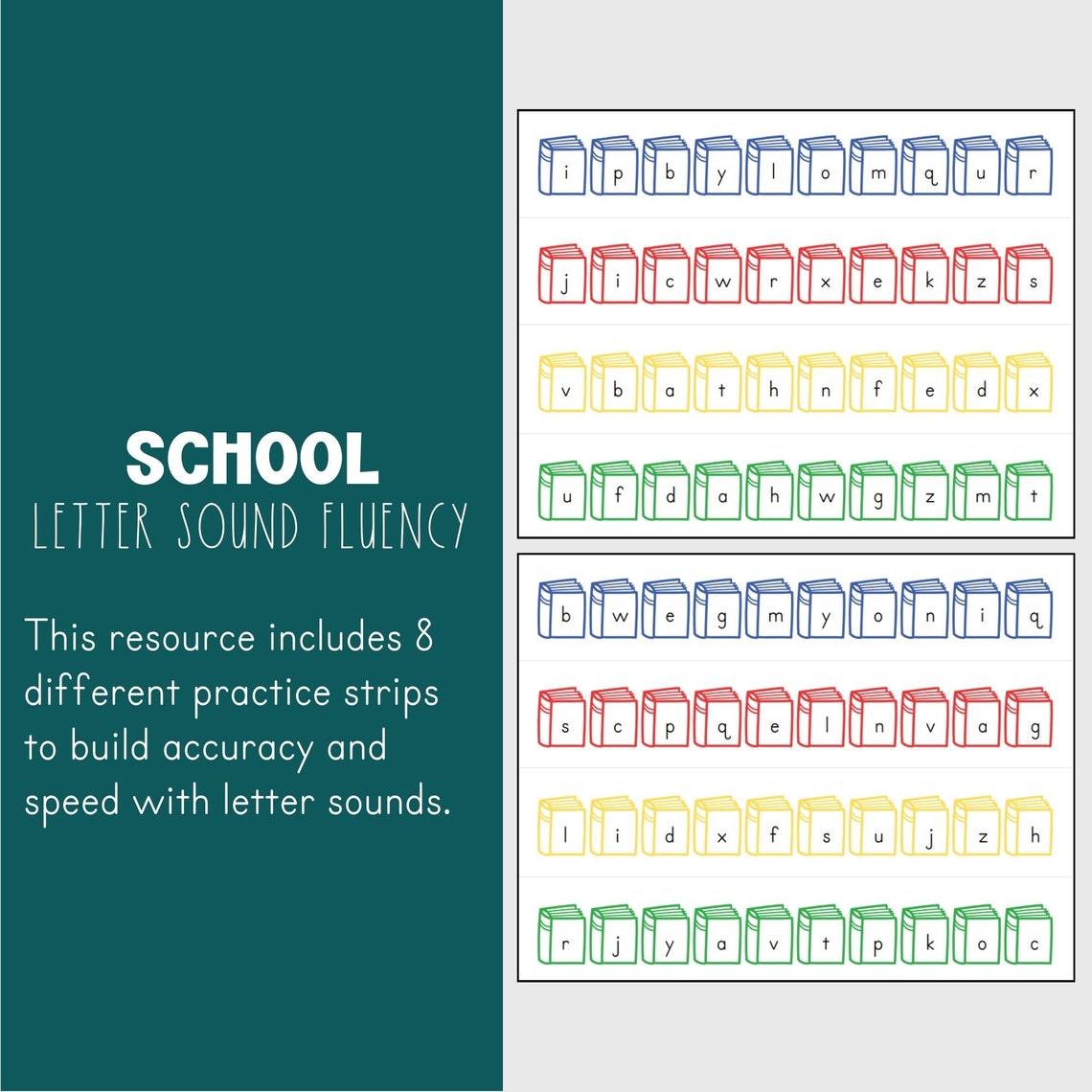 School Kindergarten Activity, Printable Letter Sound Fluency Strips ...