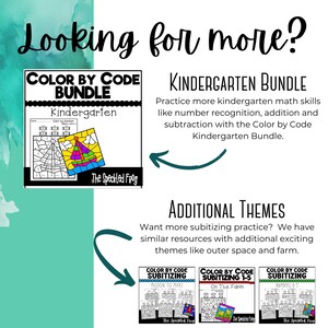 Printable Holiday Color by Number Bundle INSTANT DOWNLOAD, Subitizing ...