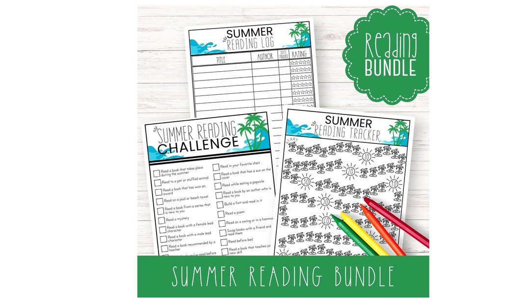 Summer Reading Bundle for Kids | INSTANT DOWNLOAD | Printable Palm Tree ...