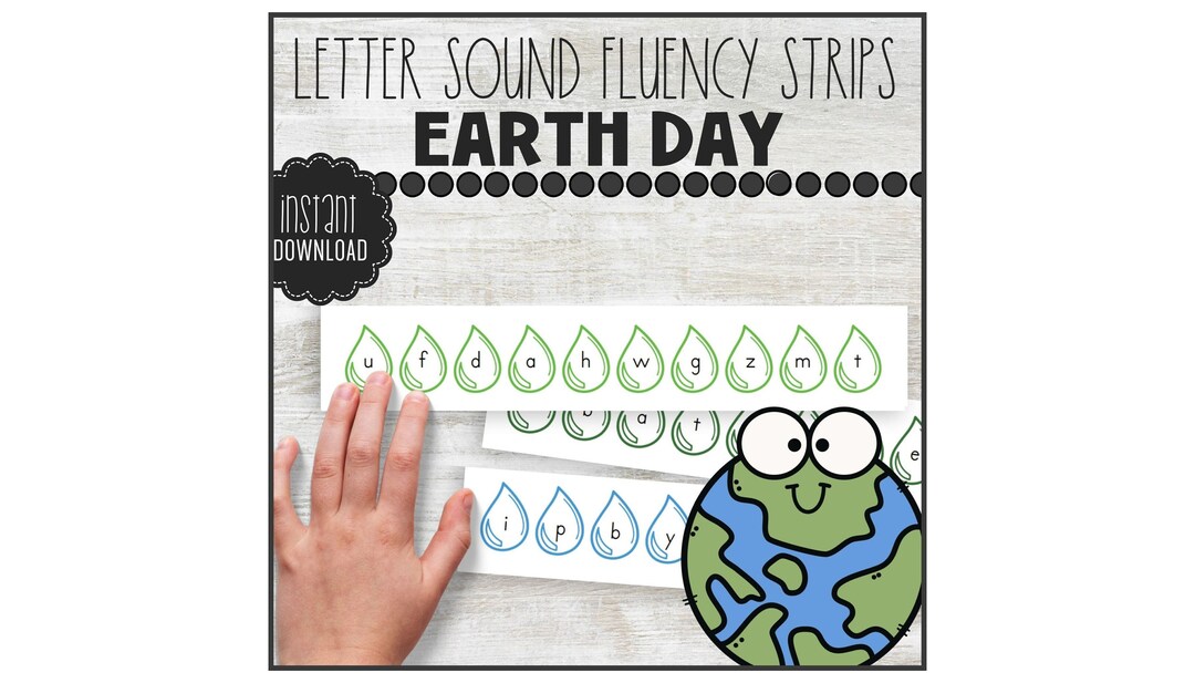 Earth Day Kindergarten Activity, Printable Letter Sound Fluency Strips ...