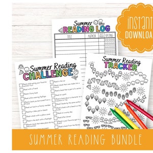 Summer Reading Bundle for Kids | INSTANT DOWNLOAD | Printable Coloring ...