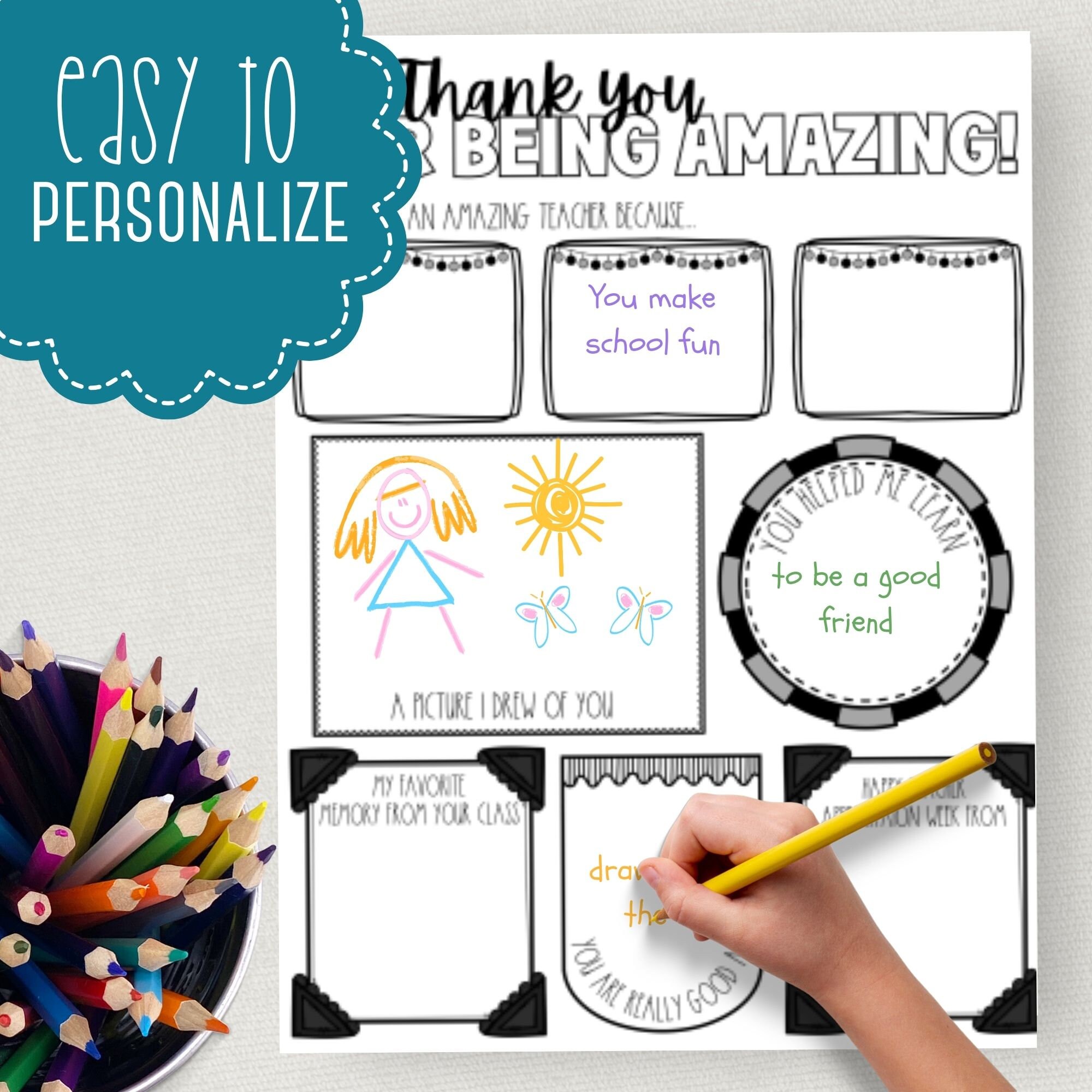 Teacher Appreciation Week Gift Printable Thank You Letter INSTANT ...