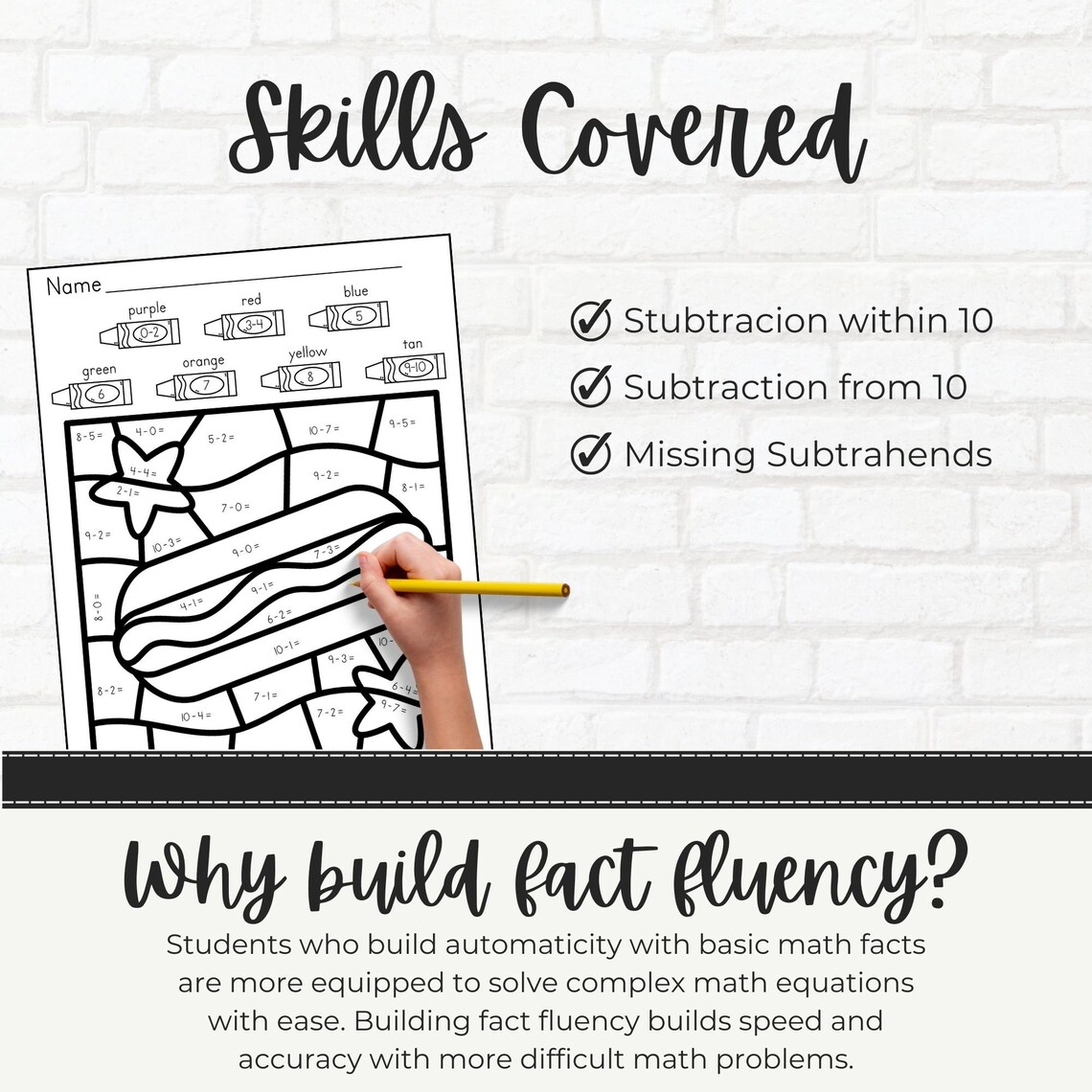 Printable Subtraction Worksheets Camping Theme Kindergarten Math ...