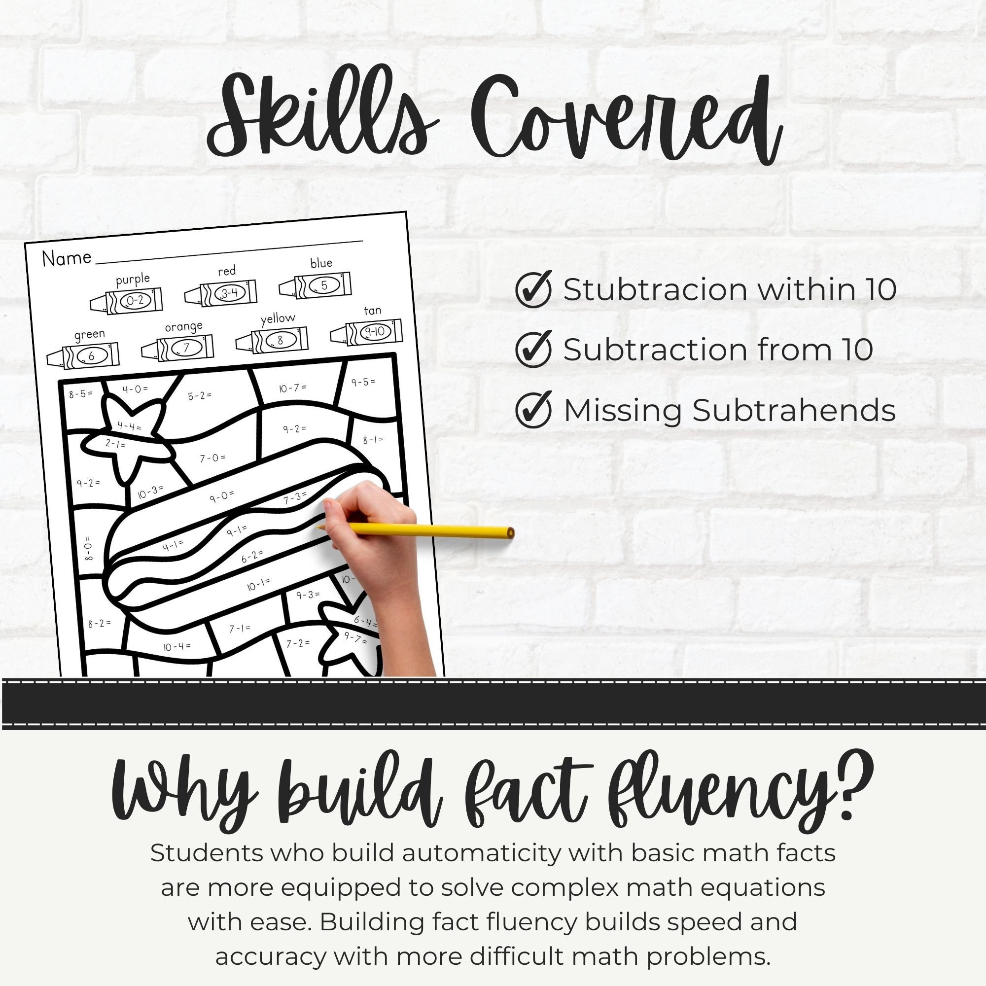 Printable Subtraction Worksheets Camping Theme Kindergarten Math ...