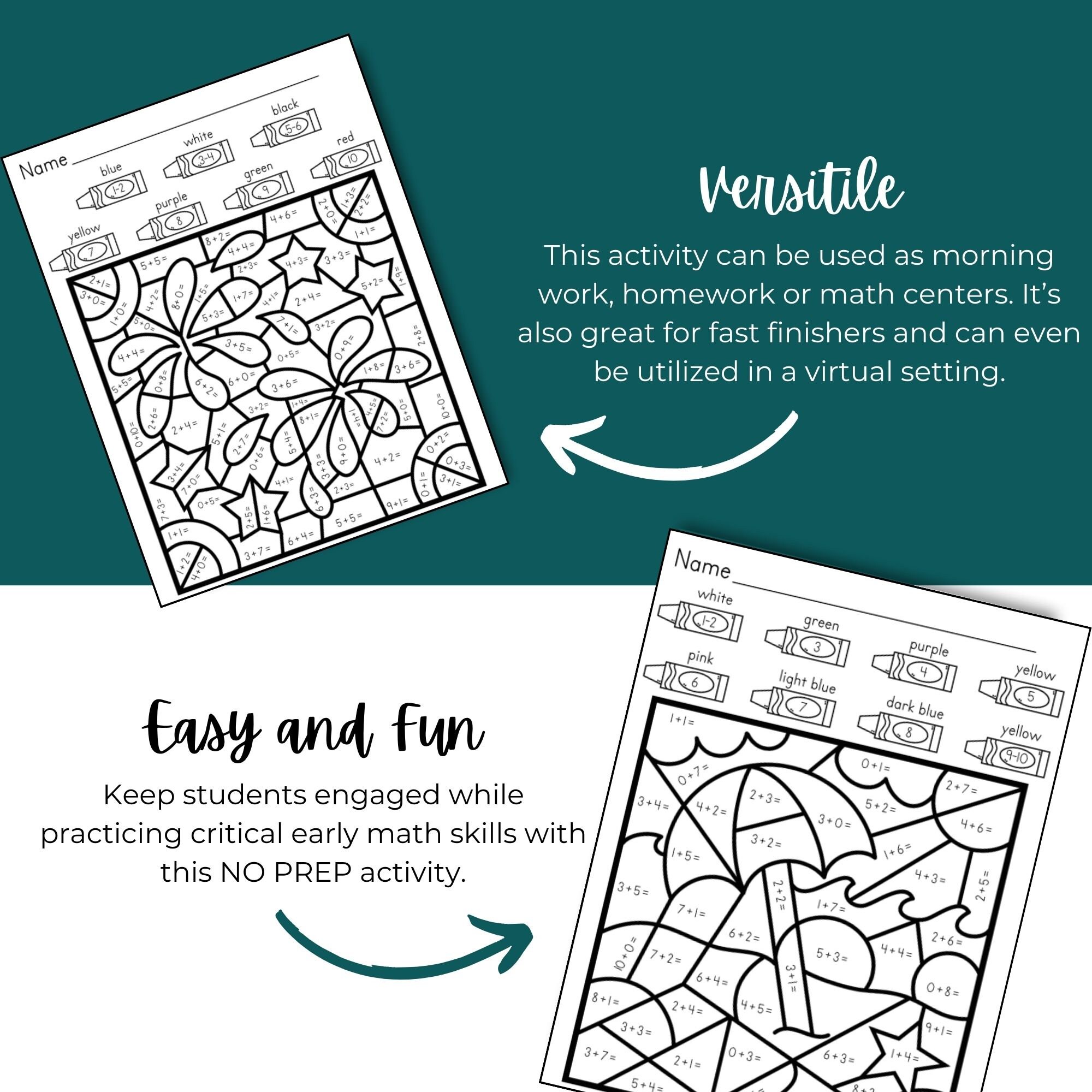 Printable Summer Holiday Color by Number Bundle INSTANT DOWNLOAD ...