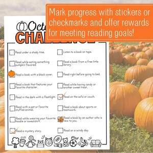 October Reading Challenge Log Kids | INSTANT DOWNLOAD | Printable ...