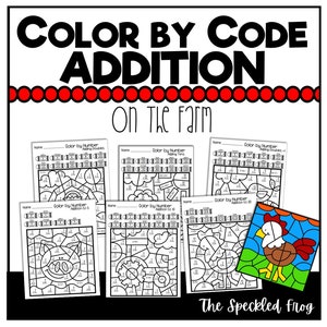 Printable Kindergarten First Grade Math Worksheets Color by Number ...