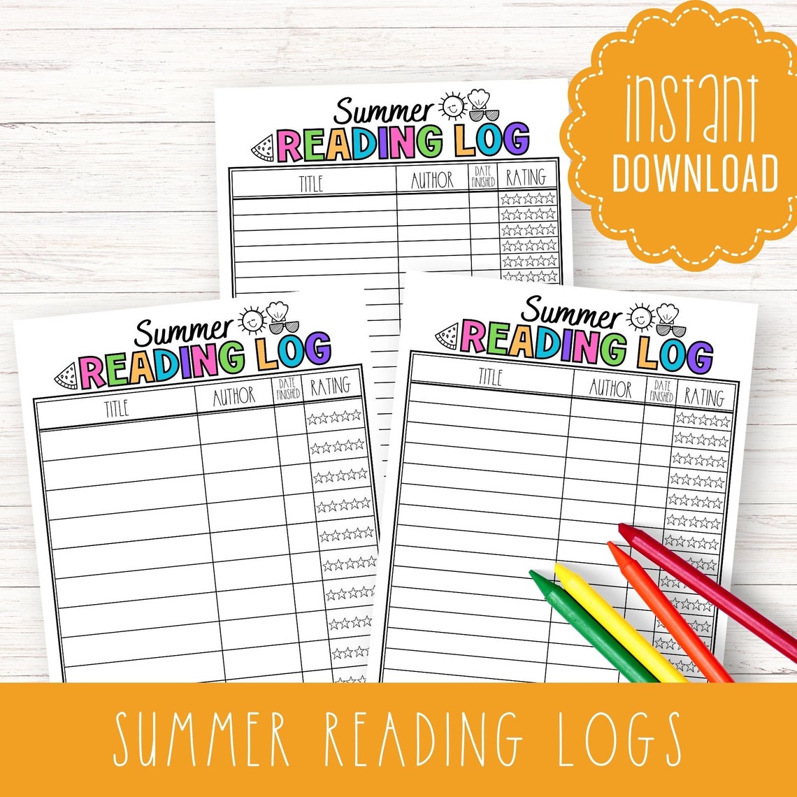 Summer Reading Bundle for Kids | INSTANT DOWNLOAD | Printable Coloring ...