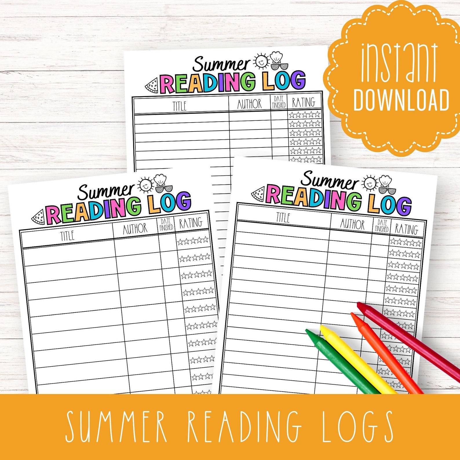 Summer Reading Bundle for Kids | INSTANT DOWNLOAD | Printable Coloring ...