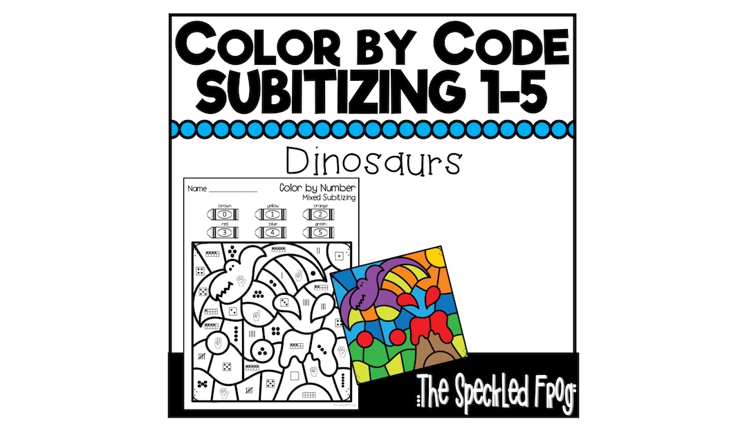 Kindergarten Worksheets Color by Number INSTANT DOWNLOAD, Subitizing ...
