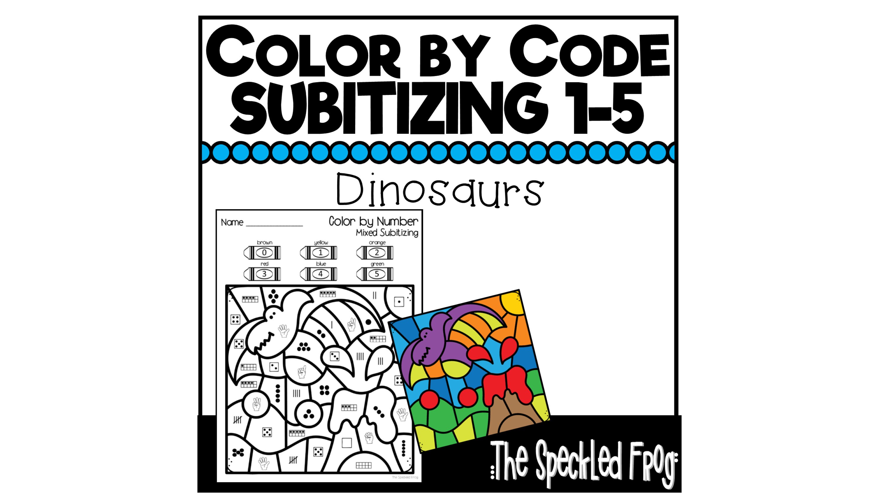 Kindergarten Worksheets Color by Number INSTANT DOWNLOAD, Subitizing ...