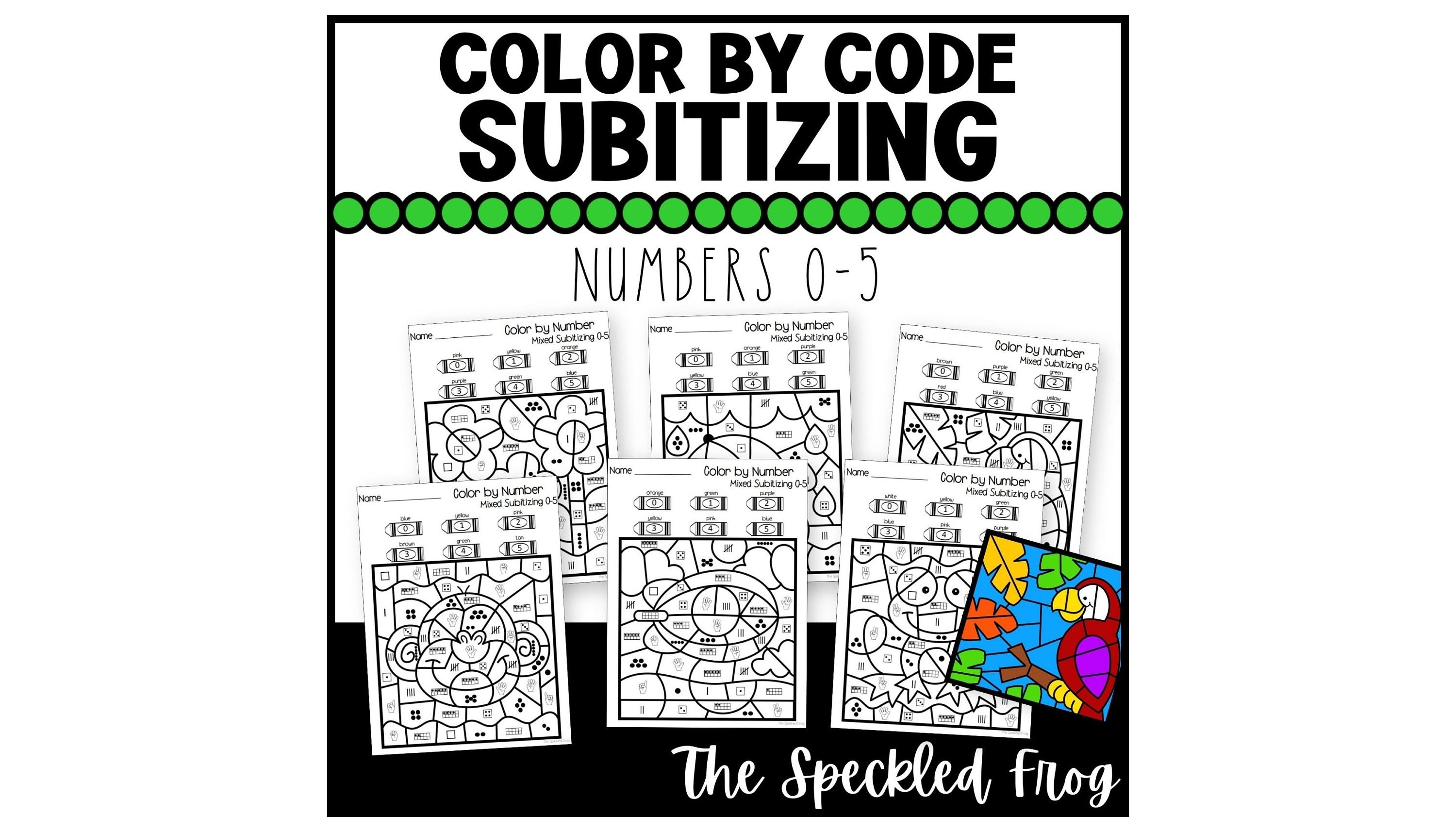 Printable Kindergarten Math Worksheets, INSTANT DOWNLOAD, Color by ...