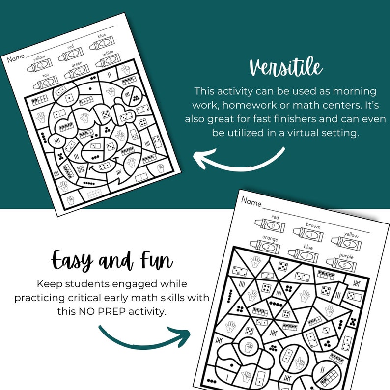 Printable Winter Holiday Color by Number 0-5 INSTANT DOWNLOAD ...