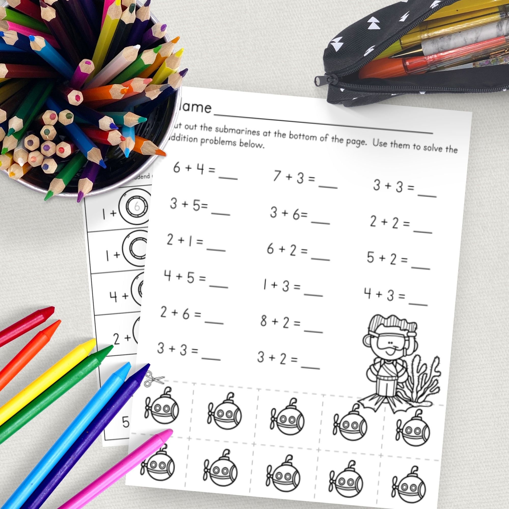 Math Activity Sheets Transportation Theme INSTANT DOWNLOAD Kindergarten ...