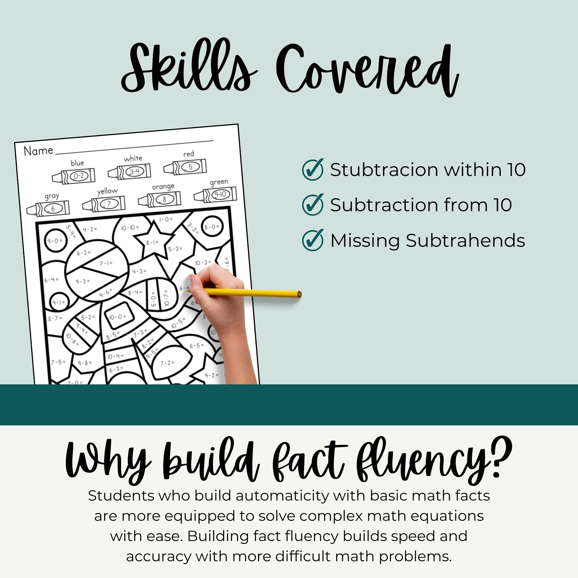 Printable Subtraction Worksheets Space Theme | Kindergarten Math ...